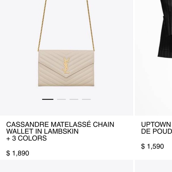 Yves Saint Laurent | Bags | Ysl Cassandre Matelasse Chain Wallet | Poshmark